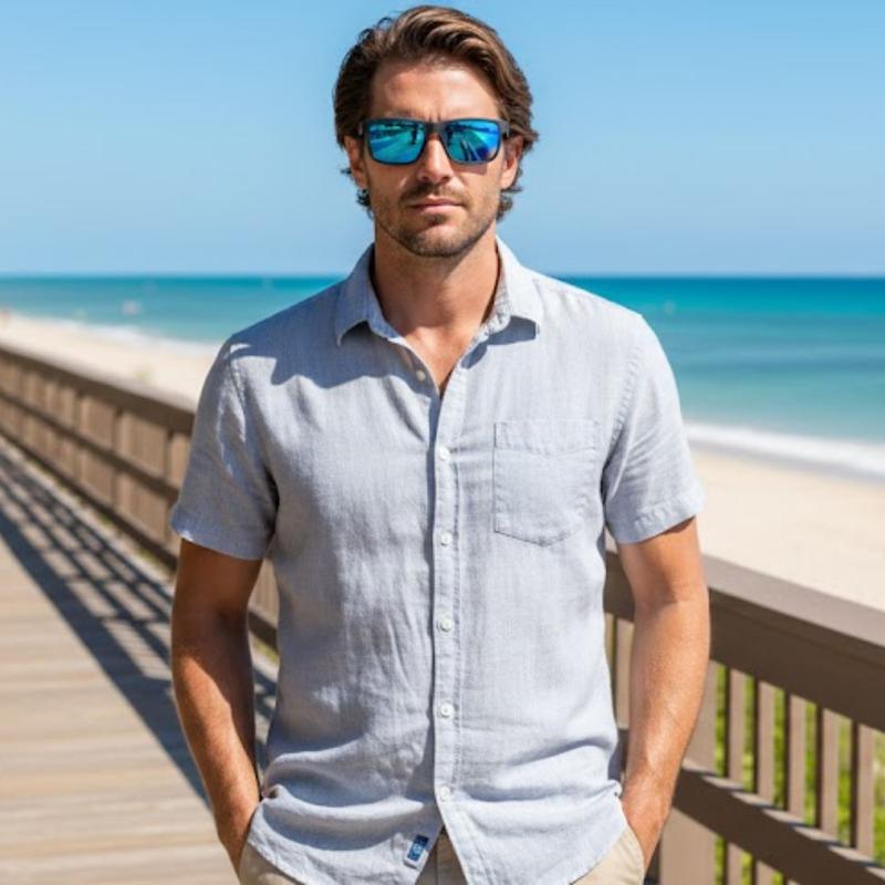 Costaego Diego Polarized Frames 580P Blue Mirror Lenses for Men with ...