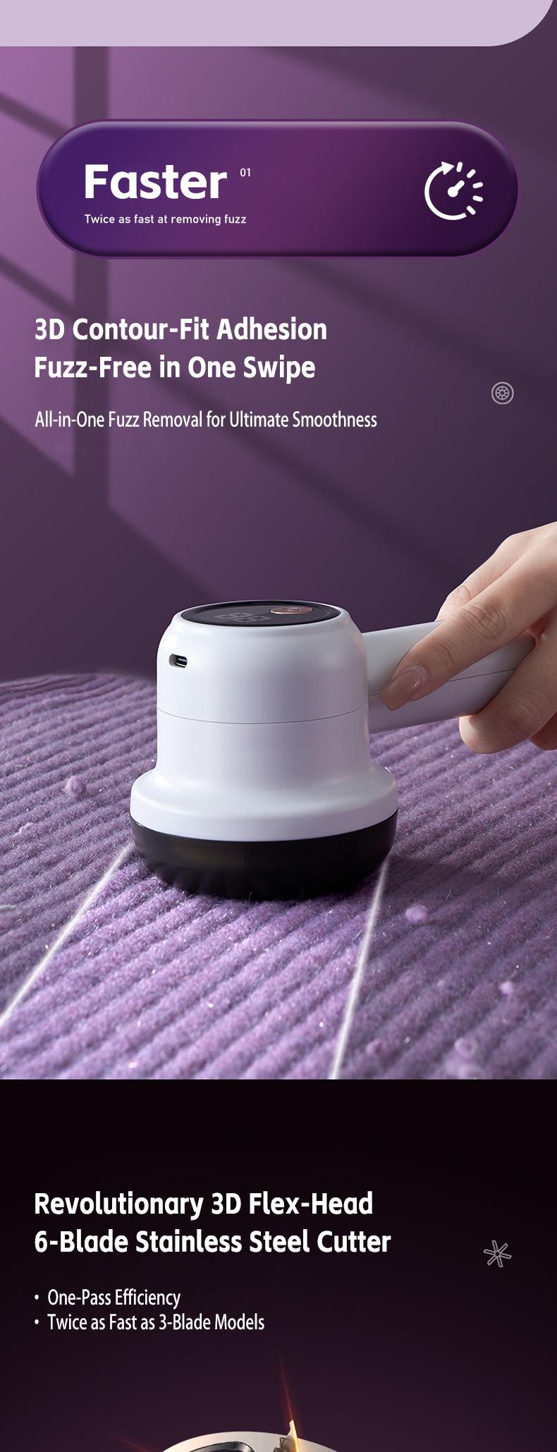 Rechargeable Fabric Shaver With 6-Leaf Stainless Steel Blades， Lint ...