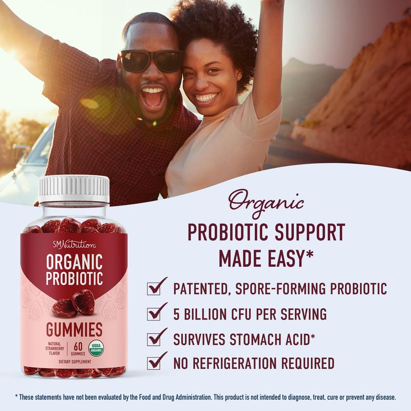 Organic Probiotics Gummies | 5 Billion CFU Probiotics for Digestive ...