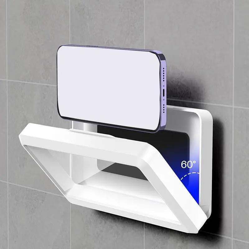 360° Rotatable Bathroom Phone Holder, Wall Mounted Shower Phone Holder ...