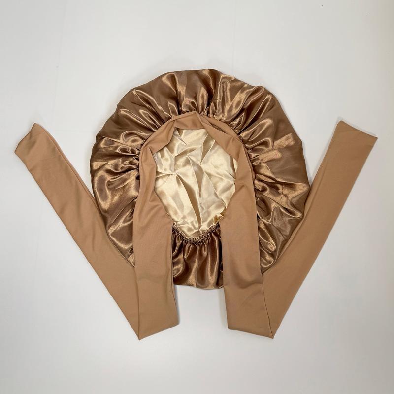 Satin Bonnet+African Exfoliating Net Sponge, Sleep Cap Hair Care Bonnet ...