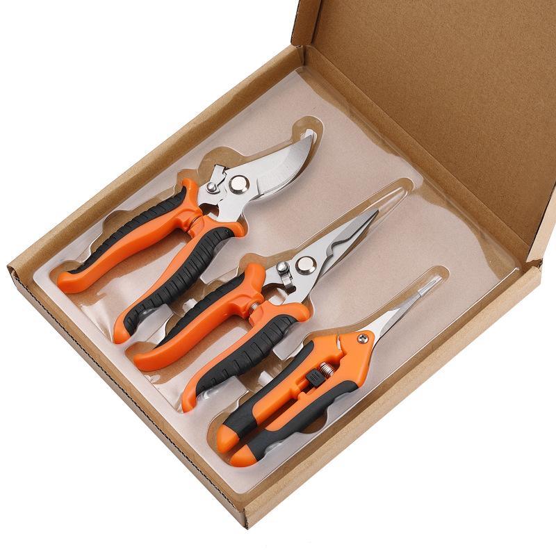 Garden Pruning Shears Set, 3 Counts Multipurpose Stainless Steel Garden ...