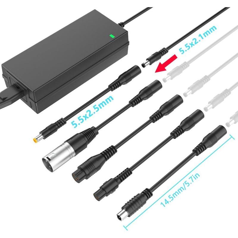 42V 2A Scooter Charger with 6 in 1 Plugs for 36V Pocket Mod, Sports Mod ...