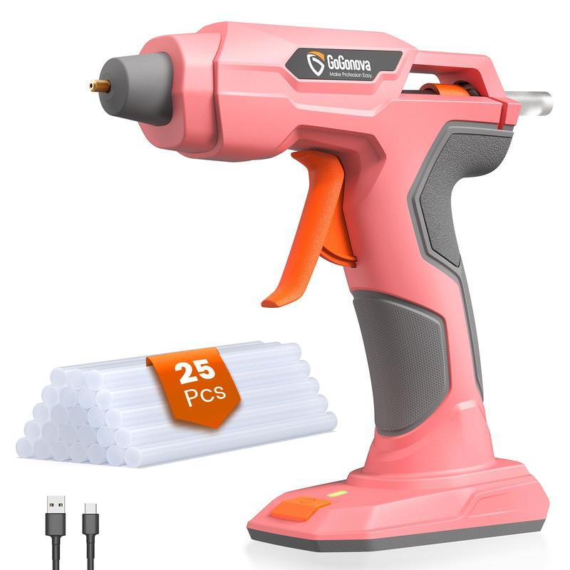 GoGonova Cordless Glue Gun, 20s Fast Preheating Anti-drip Glue Gun, 2Ah ...