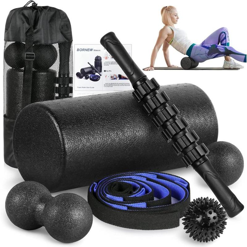 Foam Roller Set-High Density Back Roller, Muscle Roller Stick, 2 ft ...