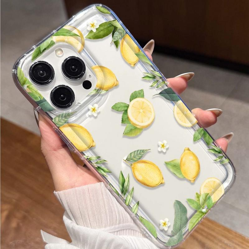 Lemon Flower Pattern Anti-Drop Tpu Phone Case for Apple iPhone ...