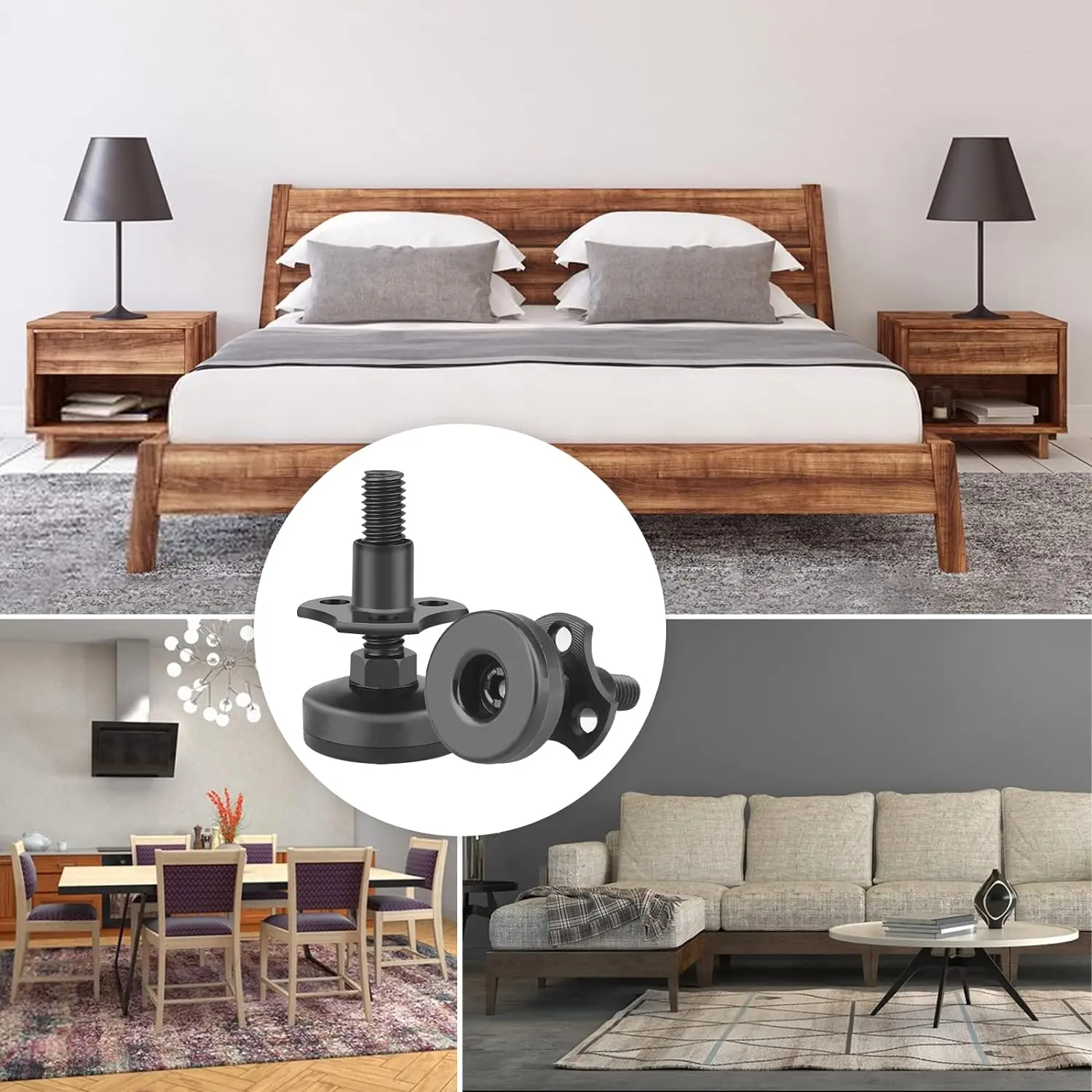 Heavy Duty Adjustable Leveling Feet - Support 1320LBs, Furniture Leg ...