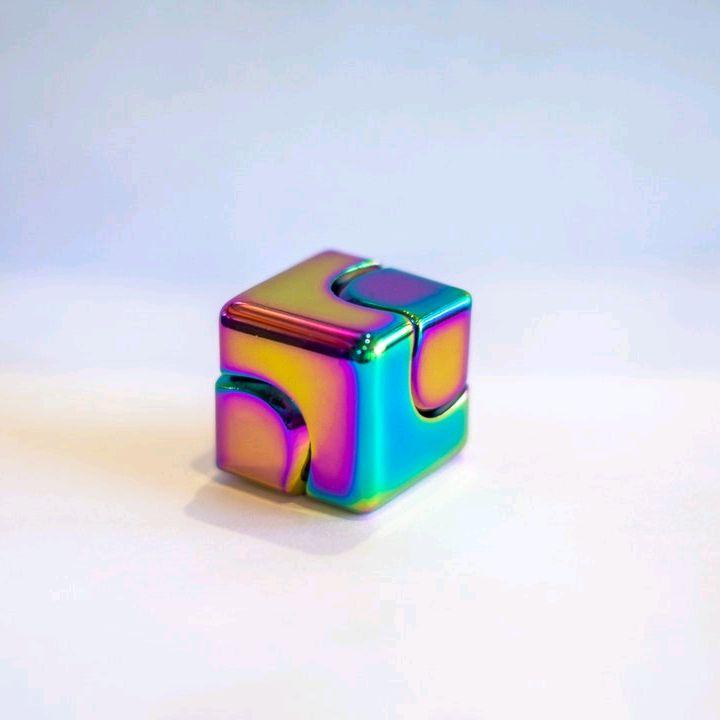 Cool Artsy Rainbow Color Metal Fidget Cube Novelty Stress Relief Gadget ...