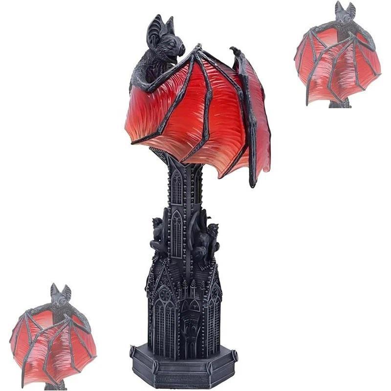 Halloween Bat Wing Lamp Gothic Style Resin Ornament Spooky Night Light ...