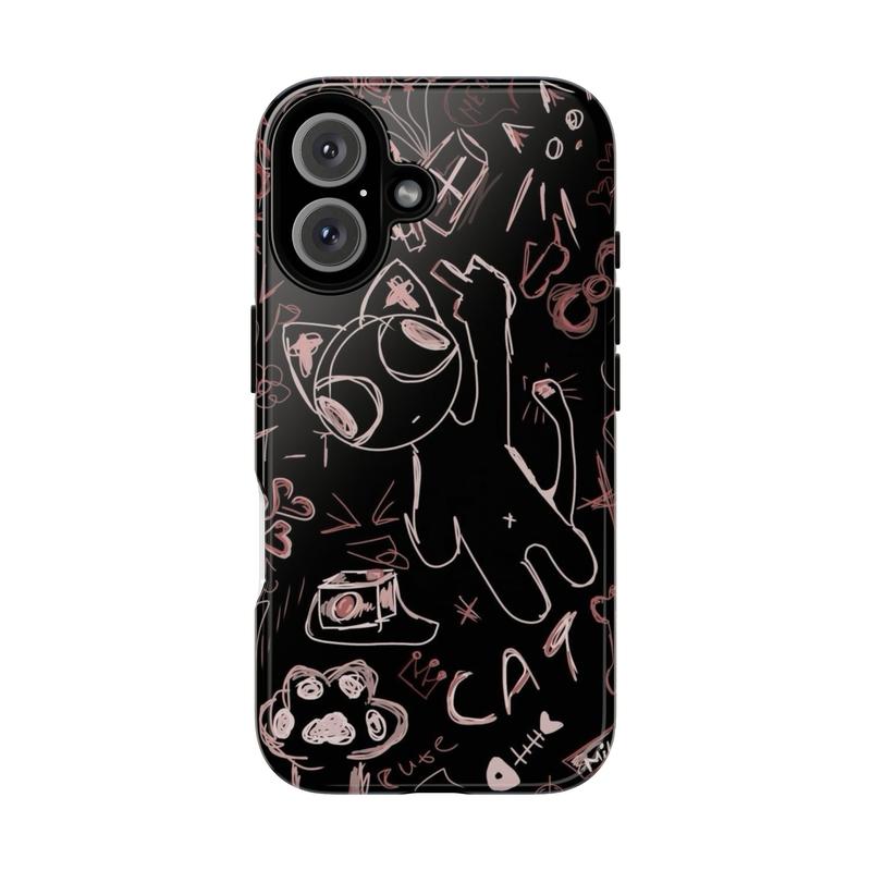 Creepy Cat Phone Case Spooky Goth Aesthetic for iPhone 16 15 14 13 12 ...