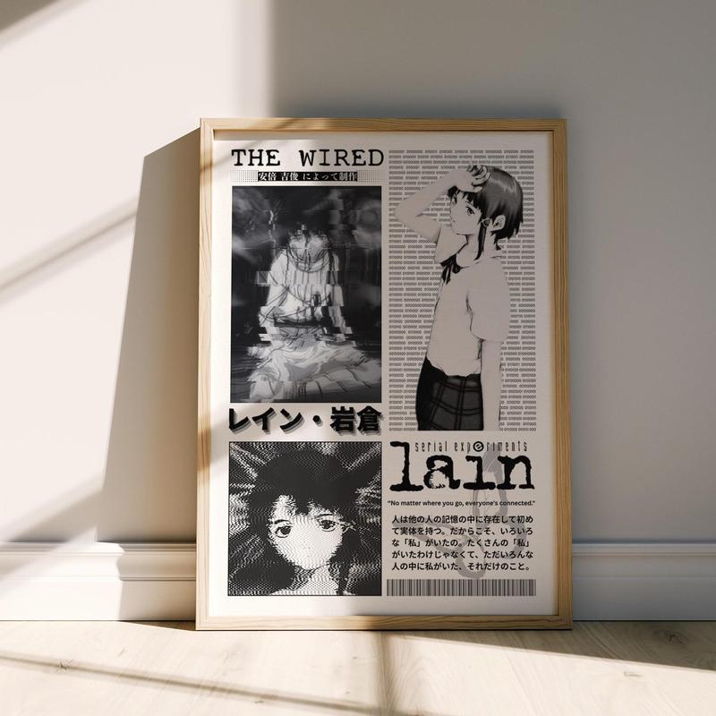 Serial Experiments Lain Poster, Anime Wall Art, Minimalist Lain Poster ...