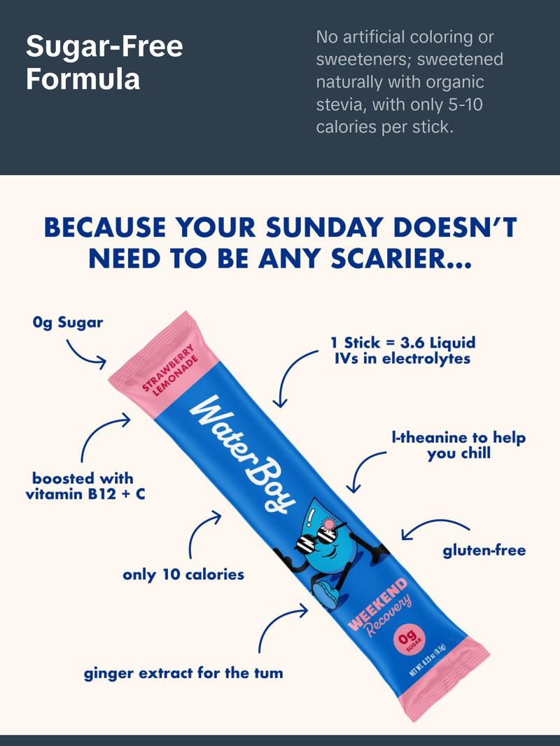 Waterboy Weekend Recovery | 9x Electrolytes & Sugar Free | Plus L ...