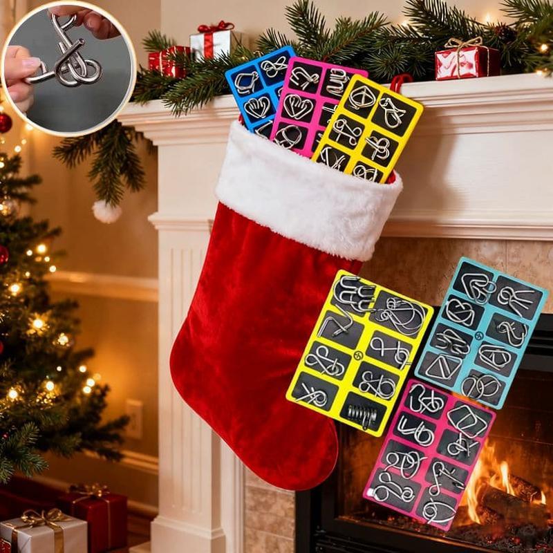 16pcs Metal Montessori Puzzle Solving Metal Wire Puzzle Pieces Solution ...
