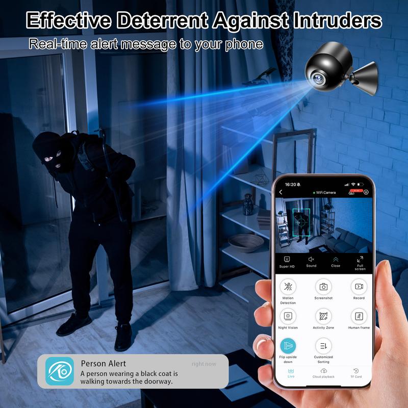 Hidden Camera Spy Camera, 720P HD Mini Wireless 2.4G WiFi Camera for ...