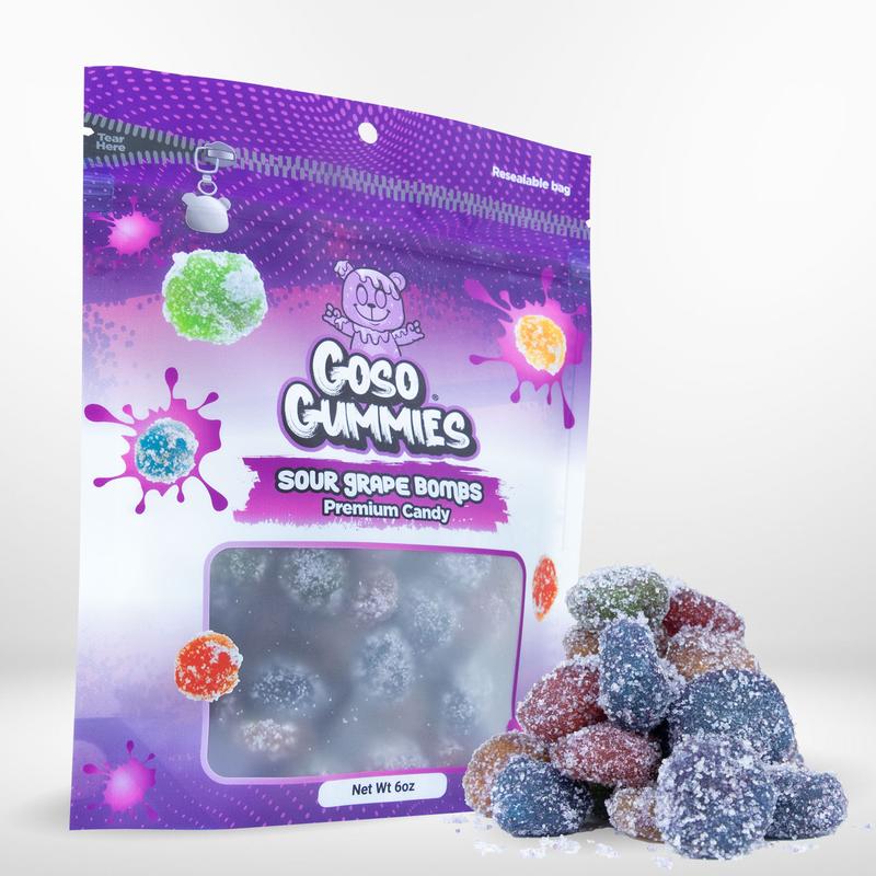 Goso Gummies Sour Grape Viral Gusher Bombs - 6oz Bag - Candy Snack ...