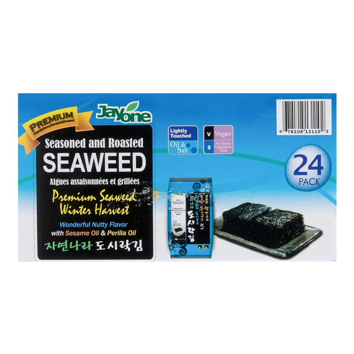 JAYONE Korean Roasted Seaweed Snacks - Low Sodium, Savory Flavored Gim ...