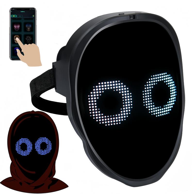 Led Mask-app Customizable Light-up Face Mask For Festivals Parties ...