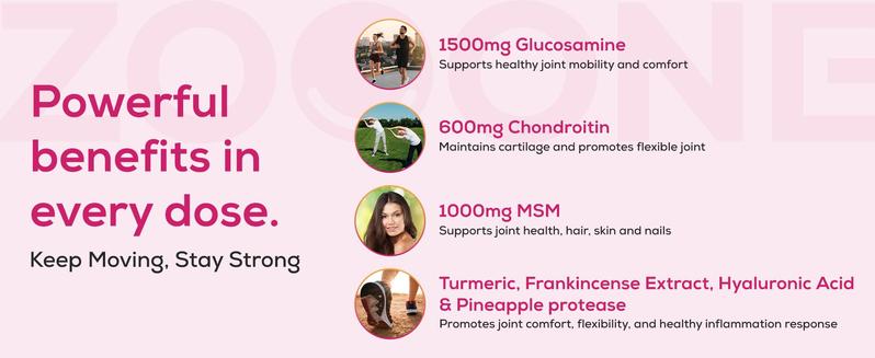 ZOOONE 3100mg Glucosamine Chondroitin Turmeric&Msm - Joint Support ...