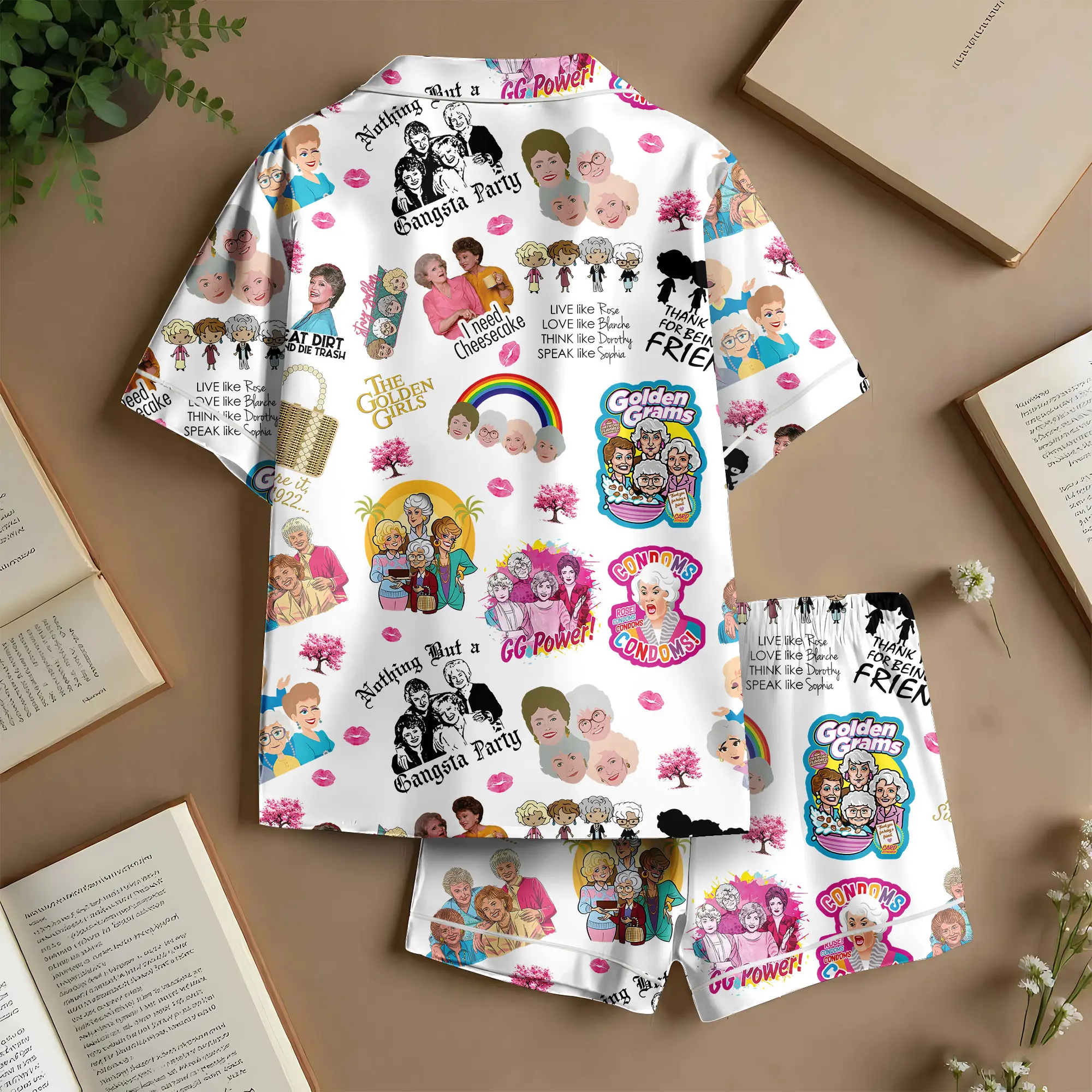 Golden Girl Satin Pajamas Set, Stay Golden Women Pajamas, 80s Tv Sitcom ...