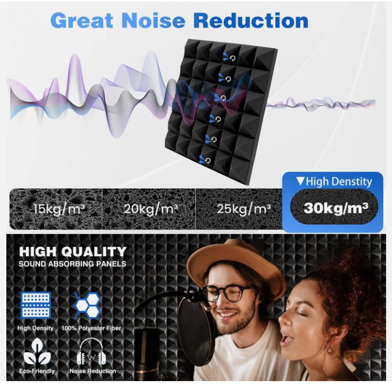 48- 96 PACK 12"X12"X2" Acoustic Foam Panel Wedge Studio Soundproofing ...