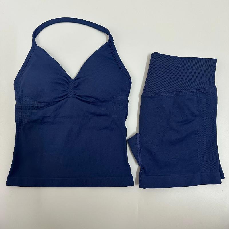 dfyne workout sets No Logo2Pcs Gym Set Women Backless Tank Tops High ...