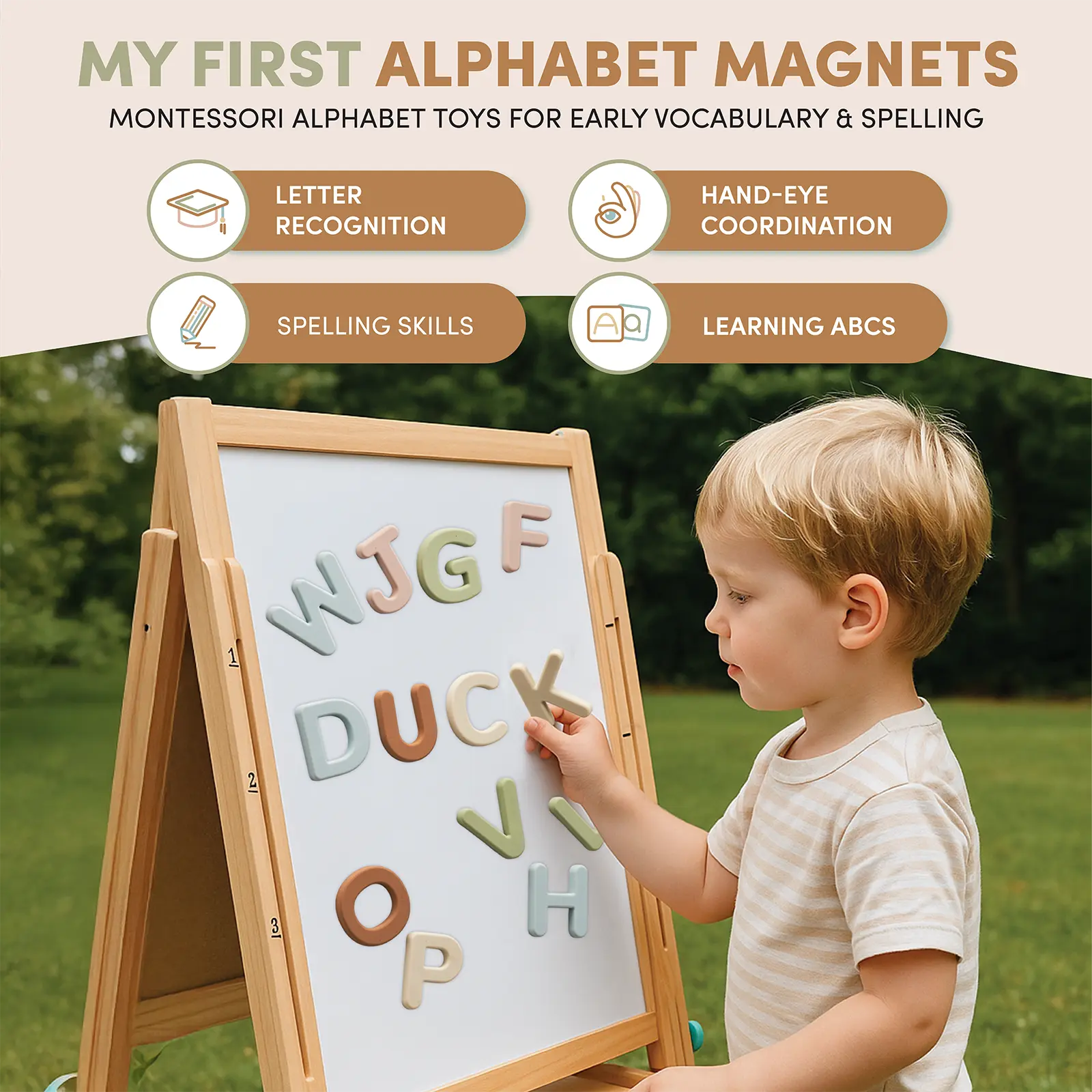 JoyCat Silicone Alphabet Magnetic Letters - 26 Uppercase ABC ...