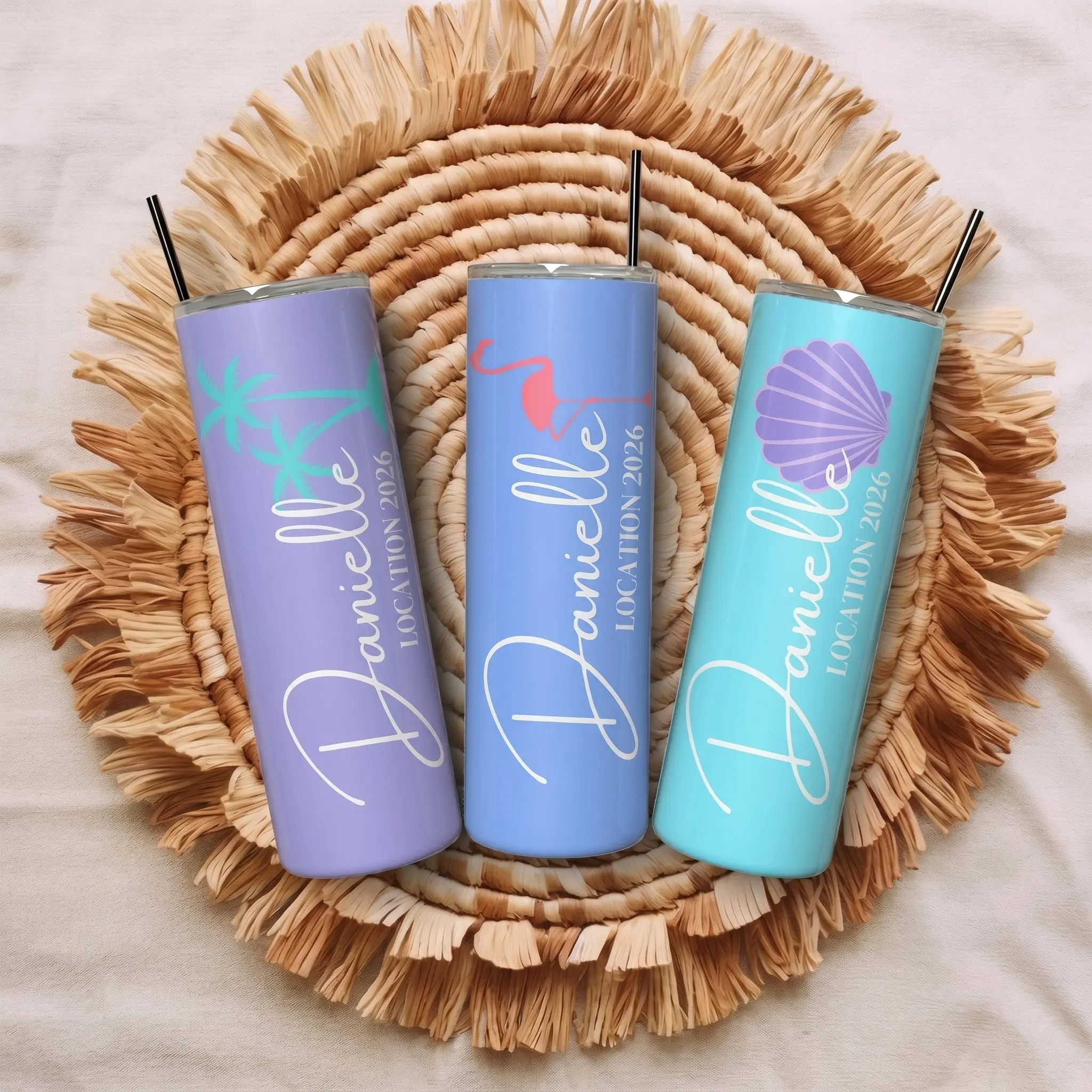 Bojjico Personalized Name Vacation Tumbler 20oz Skinny Tumbler With ...