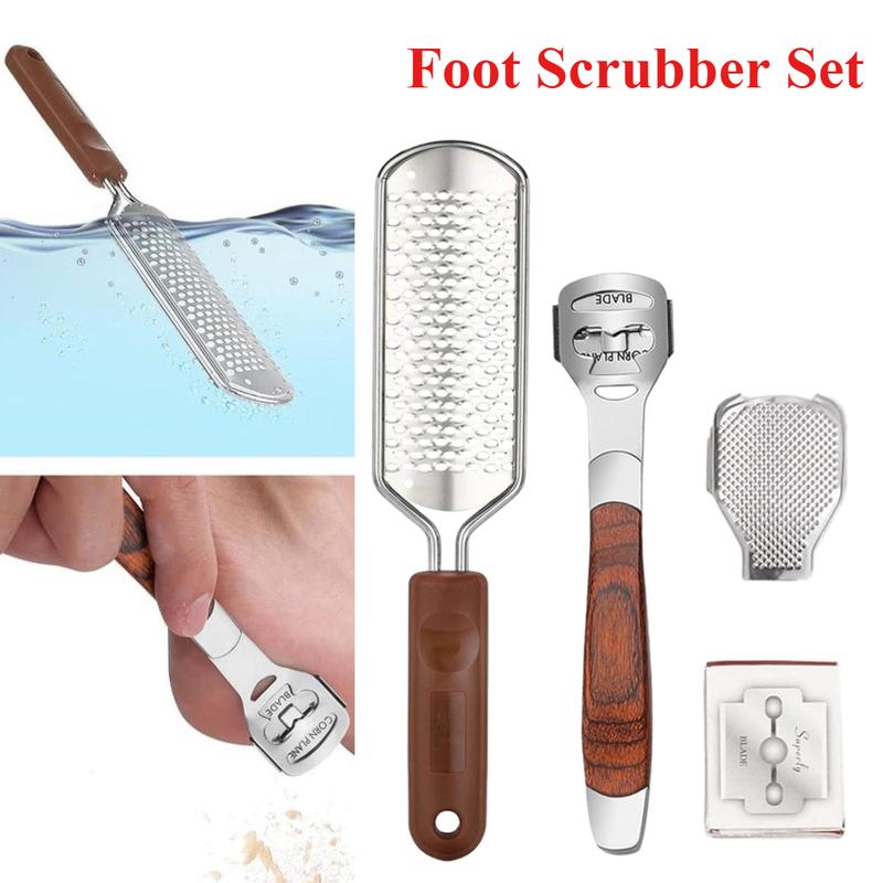Colossal Foot Rasp & Wood Handle Callus Shaver (10 Replacement & 1 Foot ...