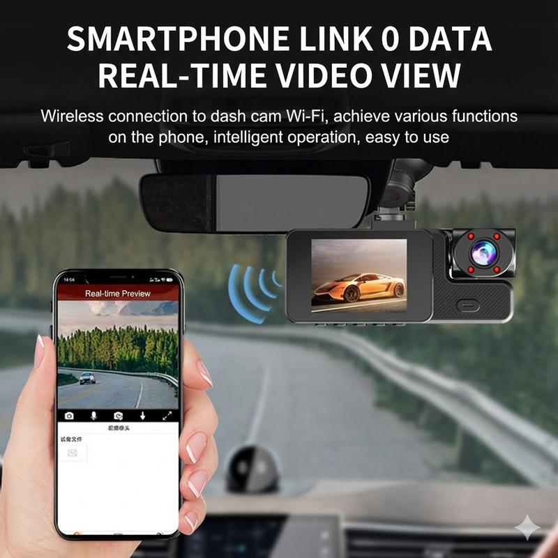 Full HD dashcam with night vision capability and loop recording support ...