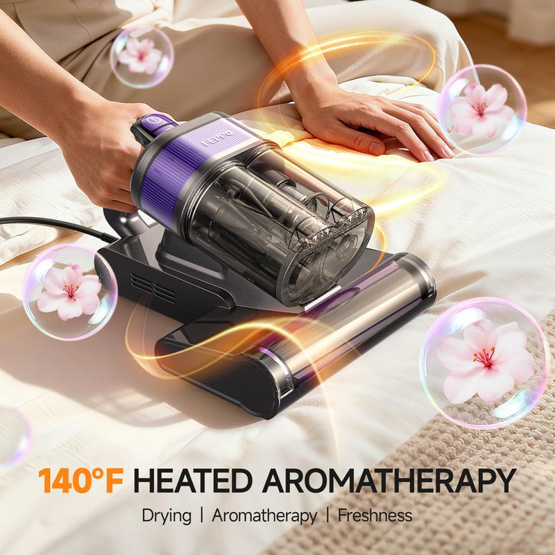 FEPPO Upgraded Mattress Vacuum Cleaner with UV-C Light & 149℉ Hot Air ...