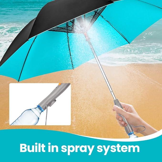 Portable Refreshment: 2024 3-in-1 Fan and Mist Spraying Umbrella ...