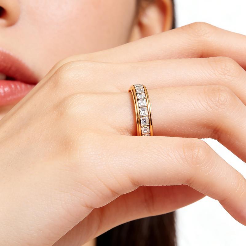 Anxiety Rings for Women and men Titanium Steel Spinner Fidget Band ...