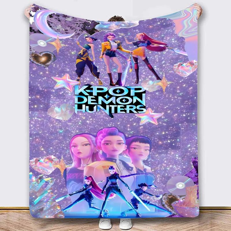 2025 New Comfy Kpop Demon Hunters Throw Blanket for Couch Bed, Huntrix ...