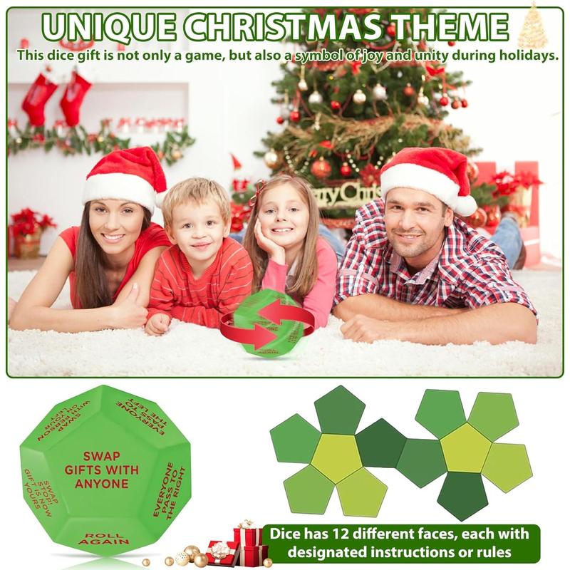 2025 New-Santa Swap Gift Exchange Dice,3 * 3in Exchange Gifts Family ...