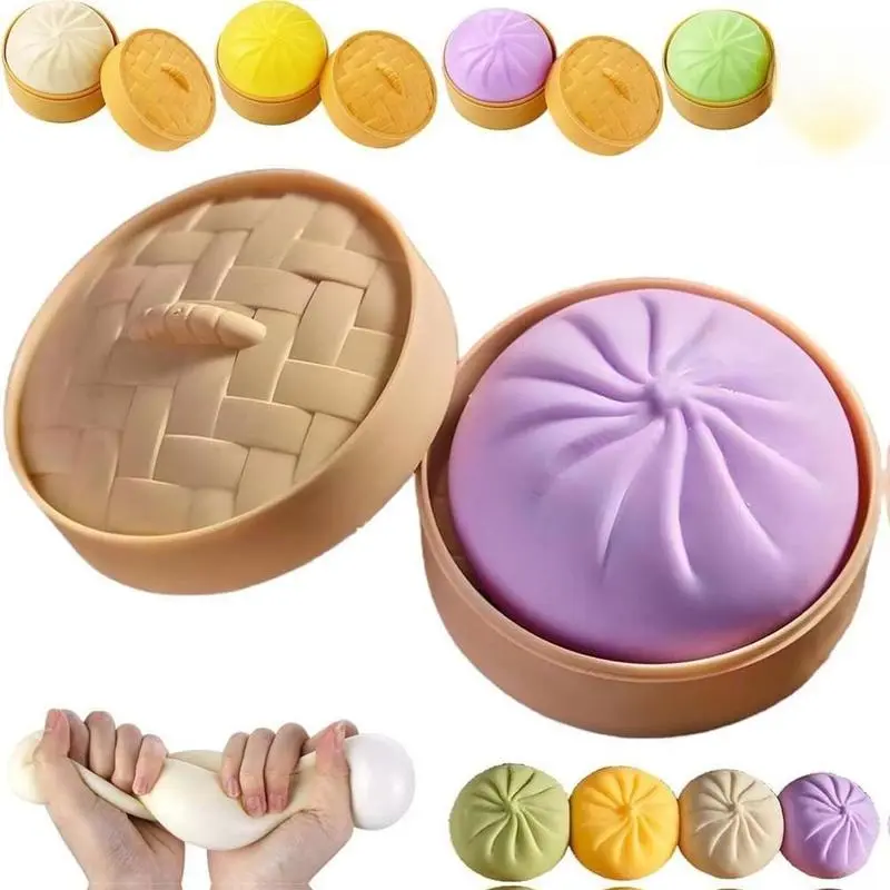 Jumbo Rainbow Glitter Dumpling Squishy Stress Ball - 2026 Trending Soft ...