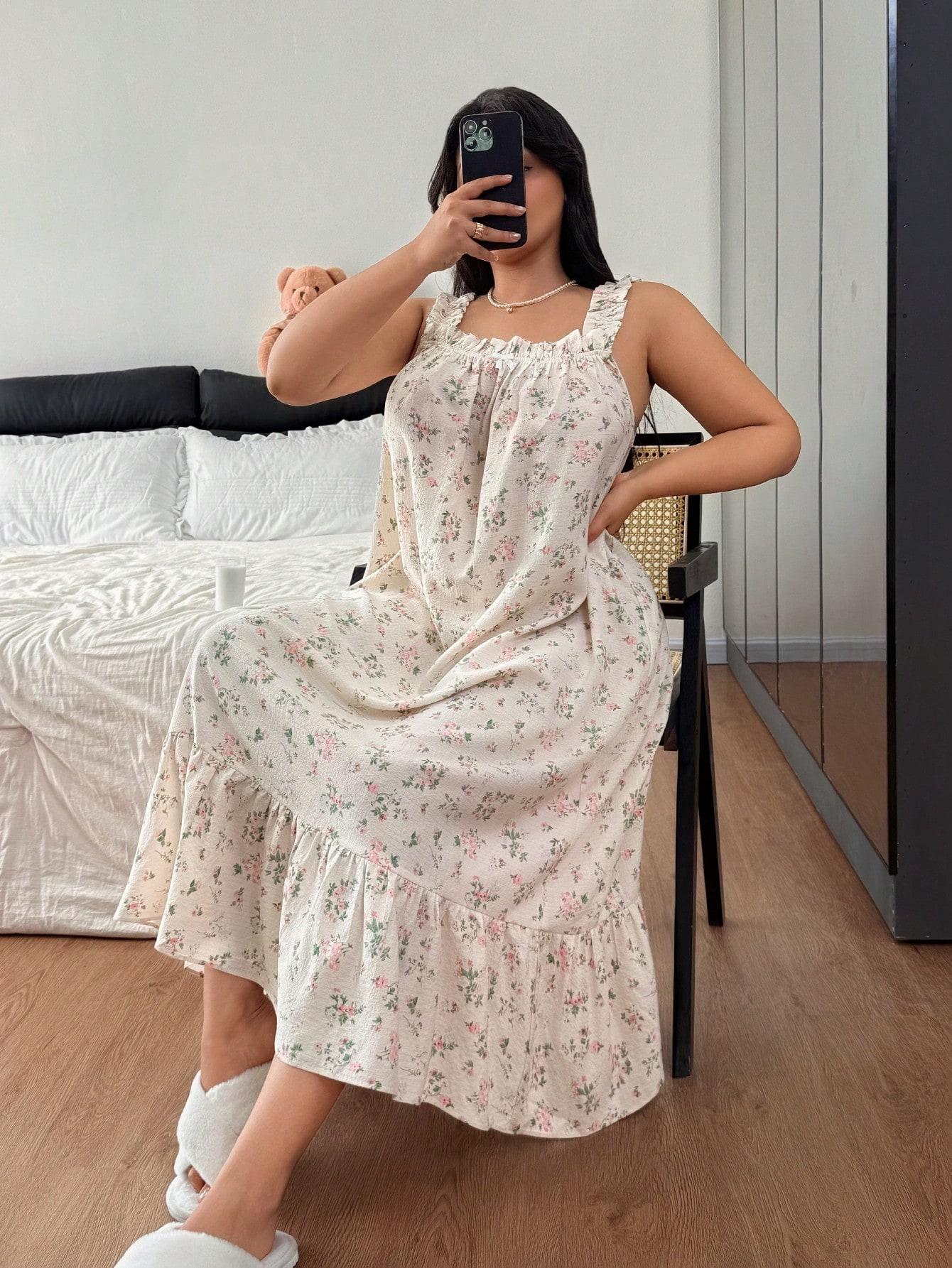 Women's Light Vintage Vibe Oversized Knit Cottagecore Floral Print ...