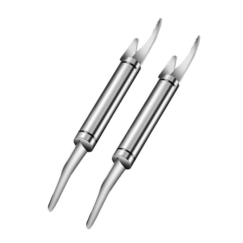 2-PCS Stainless steel shrimp line knife clean intestines dissect fish ...