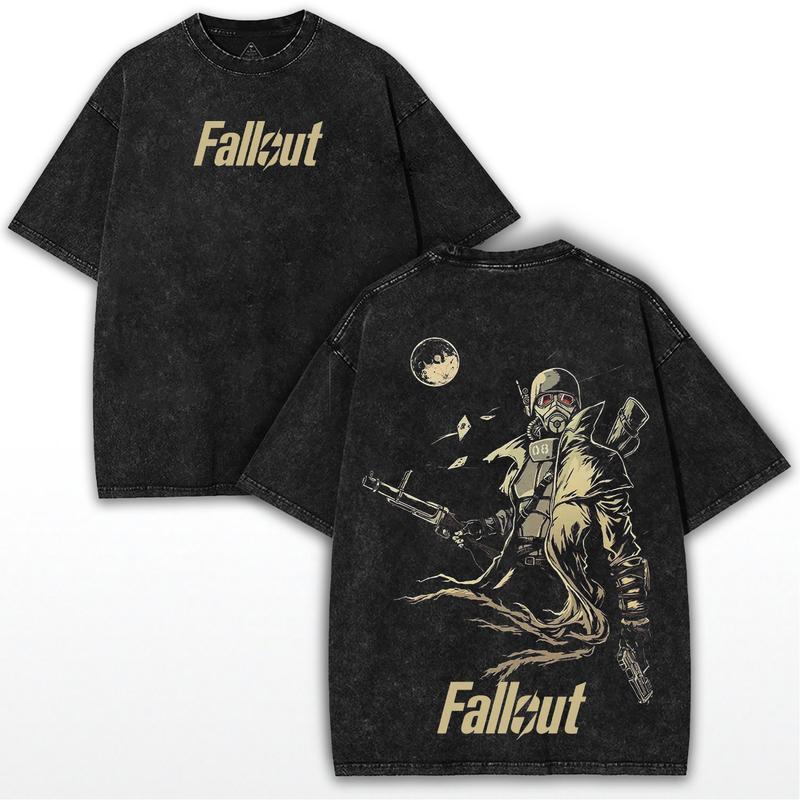 Fallout Game Style – Washed Heavyweight Oversized Tee with Retro Atomic ...