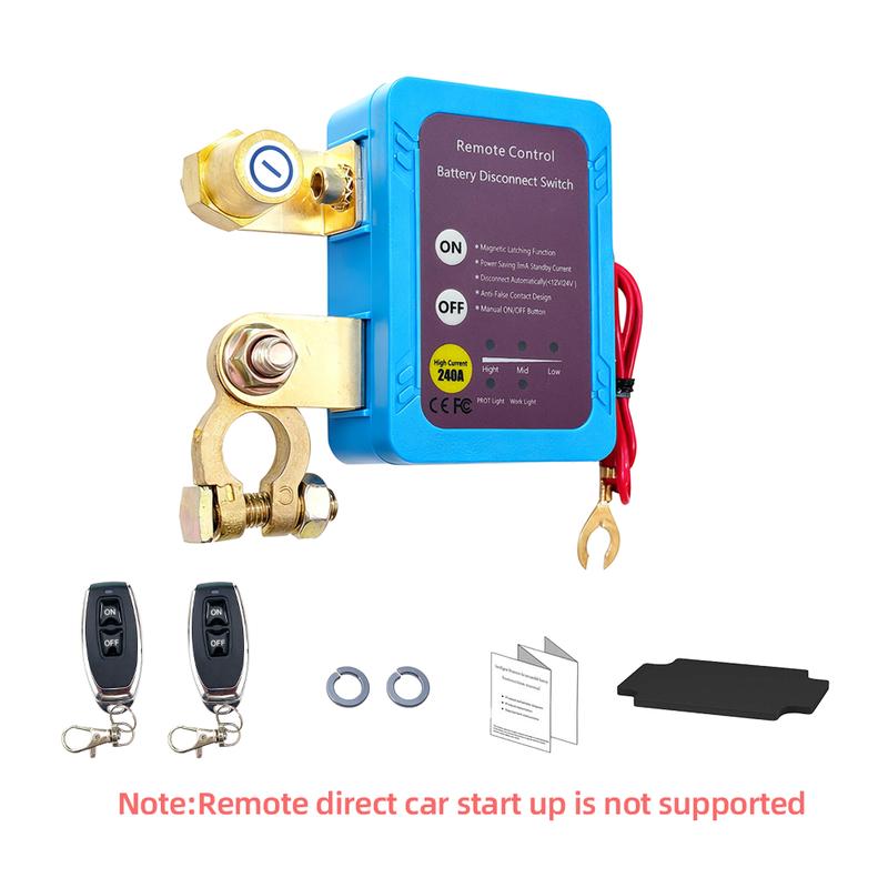 12V Remote Battery Disconnect Switch - 240A Smart Anti-Theft Kill ...