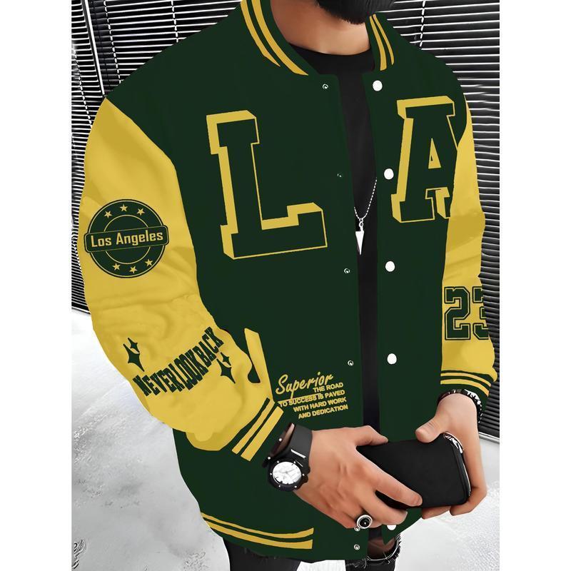 GGMen's LA Baseball Jacket - Red & Black with White Lettering ...