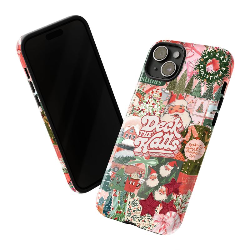 Retro Christmas Collage Phone Case, Vintage Santa & Winter Phone Case ...