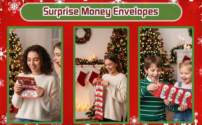 1/2/4PCS Christmas Cash Gift Envelope with CartoonGreeting Card ...