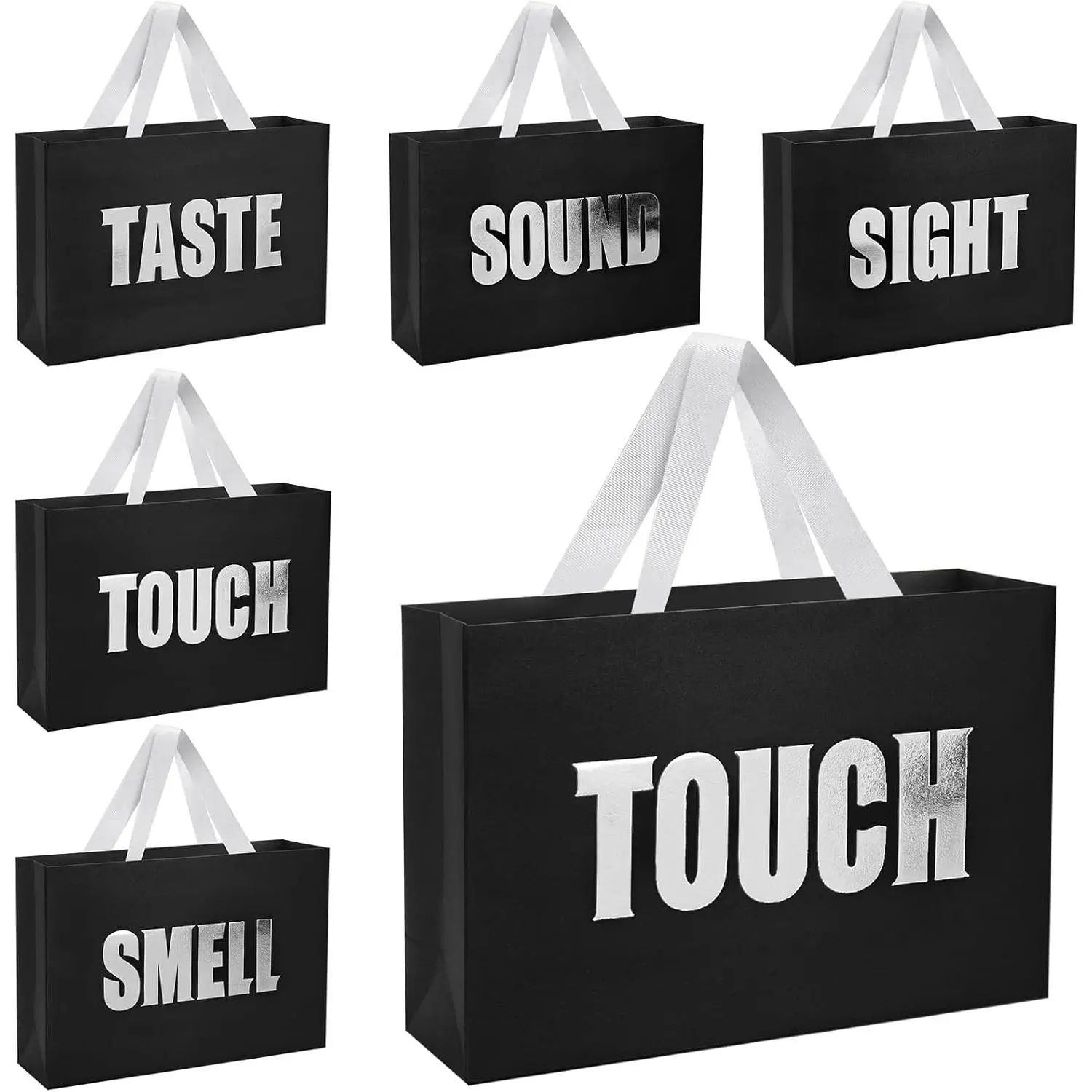 Five Senses Bags for Him,12.6" Birthday Bag with Ribbon Handles,5 ...