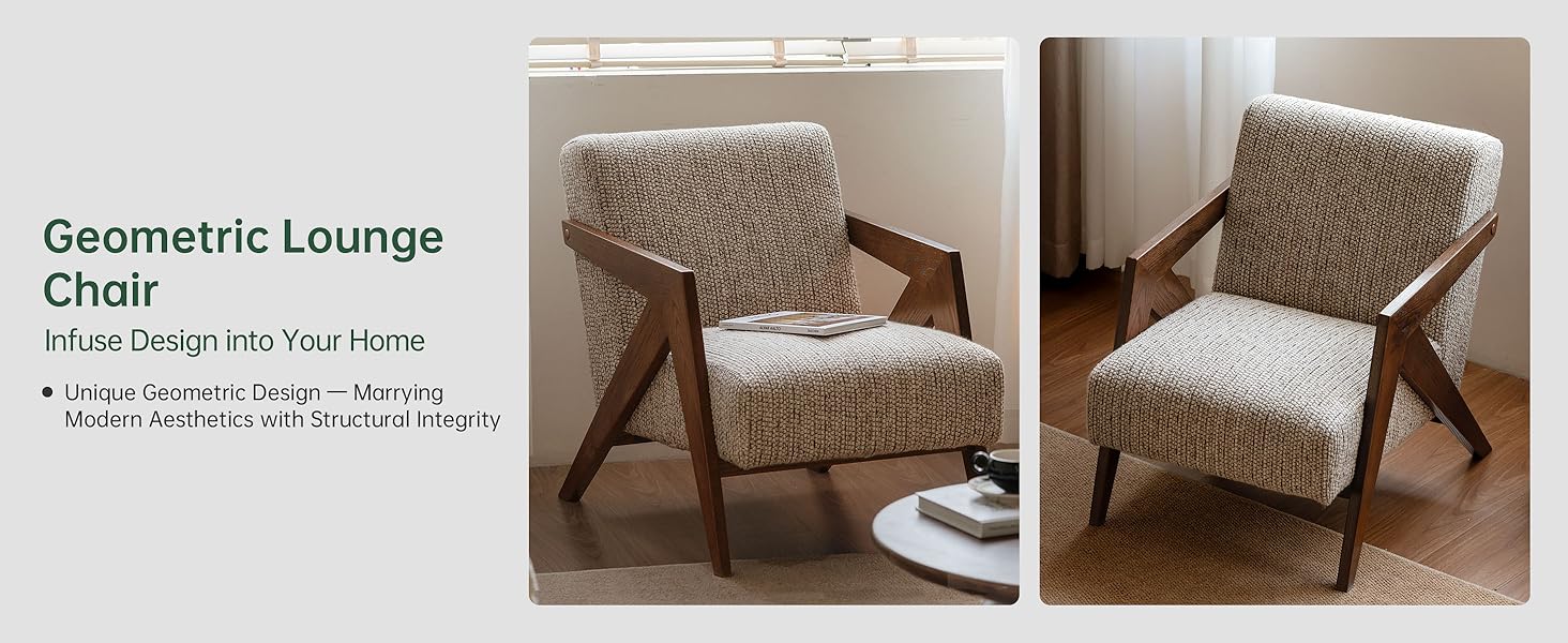 YESWOOD Solid Wood Reading Armchair, Solid Wood Frame, Removable ...