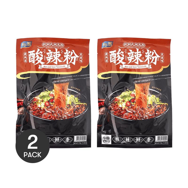 YUMEI Spicy Sour Noodles 2 Pack Instant Sweet Potato Vermicelli 9.8 oz ...