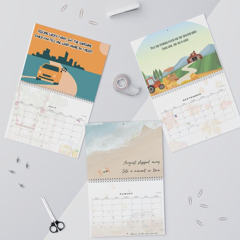 Showgirl Lyrics 2026 Calendar [Version 1] (New year, calendar, 2026 ...