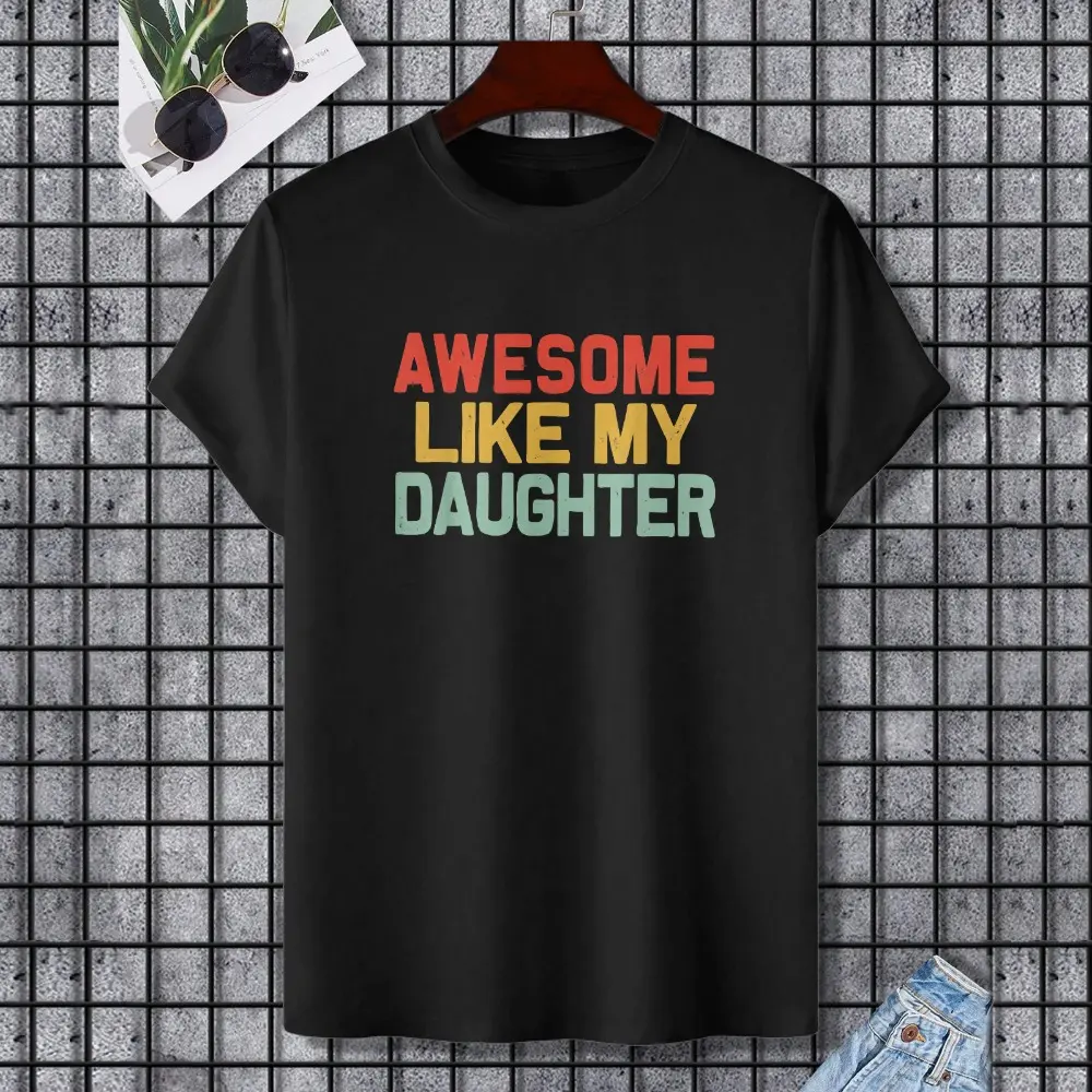 Awesome Like My Daughter Men Funny Fathers Day Dad Vintage T-Shirt, 100 ...