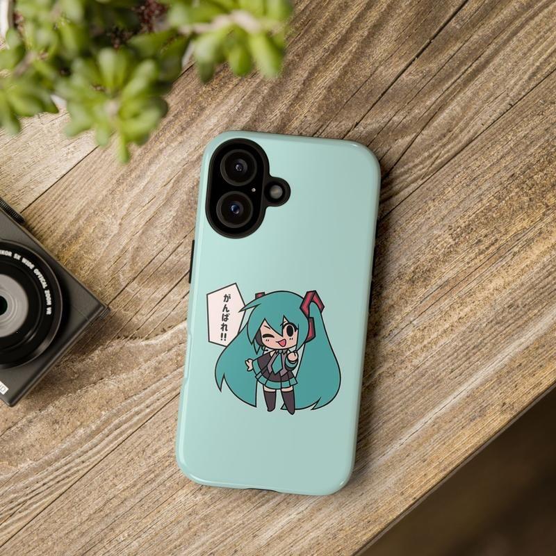 Hatsune Miku Chibi Ganbare Glossy Tough iPhone Case - Cute Vocaloid Fan ...