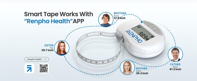 RENPHO Health and Fitness Bundle Smart Scale and Smart Tape, Gym Gifts ...