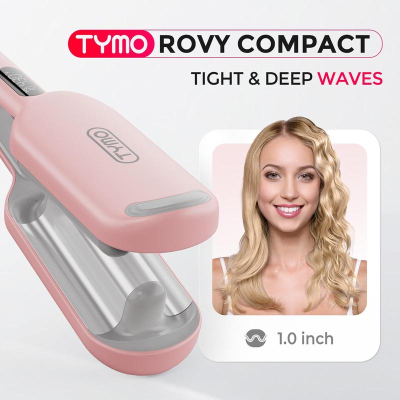 TYMO ROVY COMPACT - 1.0 Inch Deep Waves Crimper with Negative Ionic Technology Anti-Scald Design ...